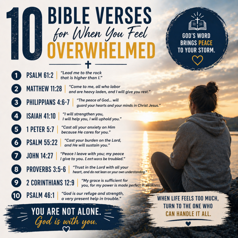 10 Bible Verses for When You Feel Overwhelmed - Jesus Cares
